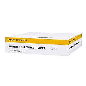 AmazonCommercial 2-Ply White 9' Jumbo Roll Toilet Paper/Bath Tissue (416972)|Bulk for Business |Septic Safe |Compatible with Universal Dispensers|FSC Certified |1000 feet per Roll (12 Rolls)()