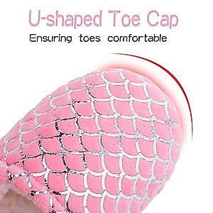 MIXIN Girls and Boys Slippers Mermaid Princess No-Slip Memory Foam Slippers Soft Rubber Sole House Shoes for Bedroom Indoor Outdoor Mermaid 3