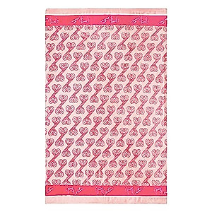 Juicy Couture - Throw Blanket | Heart Printed Pink | Plush and Cozy | Decorative Blankets for Sofas, Chairs and Beds| Luxurious and Soft | Chic Home Decor | Measures 50" x 70" | Pink/White