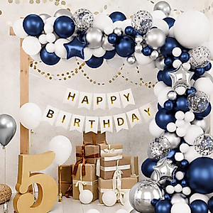 100 Pack Navy Blue Balloons Different Sizes 18/12/10/5 Inch Party Balloon Kit Chrome Round Pearl Dark Blue Balloons for Wedding Graduation Baby Shower Birthday Christmas Party Decoration (Navy Blue)