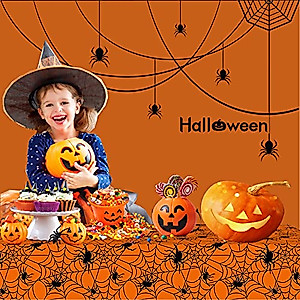 UOMNICUE Christmas Tablecloth 54 X 108Inch,Disposable Plastic Red White Christmas Trees Snowflakes Table Cover Christmas Theme Tablecloth for Christmas Holiday Party Decorations (3, Spider Web)