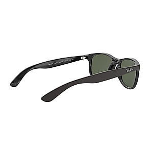 Ray-Ban RB4202 Andy Rectangular Sunglasses, Matte Black On Black/Dark Green, 55 mm