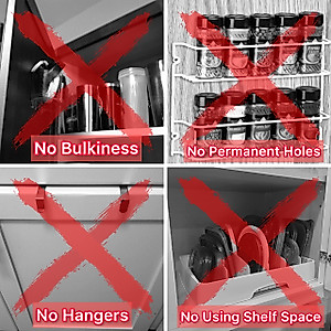 Slim Caddy LARGE Adhesive Cabinet Door Organizer | Optimize Your Cabinet Space | Kitchen Plastic Lids Organizer, Bathroom Accessories Storage, Under Sink, More | 2 PK, 10”L x 3.5”H x 1.8”D each