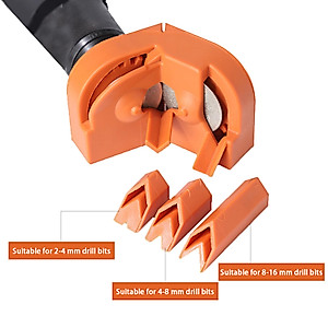 Drill Bit Sharpener，Drill Bit Sharpener for All Bits，Multipurpose Drill Bit Grinding Sharpener for High-Speed Steel, Masonry, Carbide, Cobalt & Tin-Coated Drill Bits（Orange）