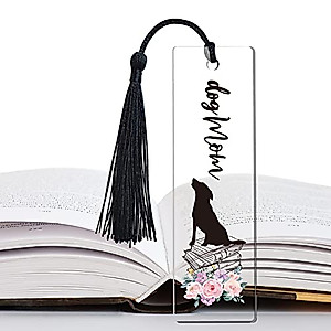 Dog Mom Flower Bookmark Inspirational Bookmark Gifts for Dog Mom Dog Owner Women Bookworm Lovers Dog Mom Gifts Friendship Gifts Sister Gifts Birthday Gifts