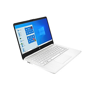 HP 14 Laptop, Intel Celeron N4020, 4 GB RAM, 64 GB Storage, 14-inch HD Touchscreen, Windows 10 Home, Thin & Portable, 4K Graphics, One Year of Microsoft 365 (14-dq0080nr, 2021, Snowflake White)