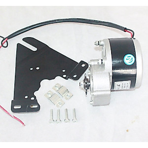 L-faster 250W ELECTRIC BRUSH MOTOR for BICYCLE ELECTRIC ACCELERATOR with KEY SWITCH and BATTERY VOLTAGE SIMPLE MOTOR KIT for DIY E-BIKE (36V 250W)