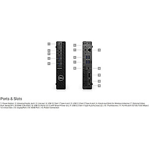 Dell OptiPlex 3080 Micro Form Factor Business Desktop, Intel Core i5-10500T Processor, 16 GB DDR4 RAM, 1 TB SSD, WiFi, HDMI, Display Port, Bluetooth, Windows 10 Pro (Latest Model), Black