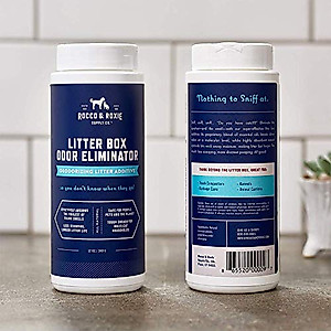 Rocco & Roxie Litter Box Odor Eliminator – Best Natural Urine Deodorizer for Cat Litter Boxes – You Won’t Need to Change The Cat Litter as Often – Fresh Scent – Safe for Kitty (12 oz Bottle)