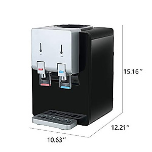 Amay Desktop Water Cooler Dispenser Top Loading Water Dispenser Hot & Cold Water Coolers with Child Safety Lock Drinking Fountain