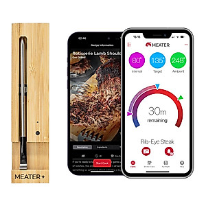MEATER Plus | Smart Meat Thermometer with Bluetooth | 165ft Wireless Range | for The Oven, Grill, Kitchen, BBQ, Smoker, Rotisserie