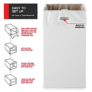 40 Gallon Disposable Cardboard Trash Cans for Events (10 Count), Disposable Trash Cans for Parties and Weddings, 40 Gallon Trash Can for Garbage and Recycling, Pop Up Style with 20 Liners Included