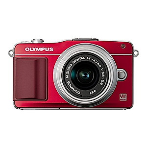 Olympus E-PM2 Mirrorless Digital Camera with 14-42mm Lens (Red) (Old Model)