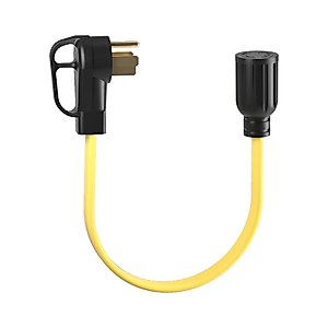 ACKING 1.5 FT 4 Prong 50 Amp to 30 Amp RV Generator Adapter Cord，NEMA 14-50P to NEMA L14-30R，STW 10 AWG Generator Adapter Plug，Generator to RV Trailer Camper
