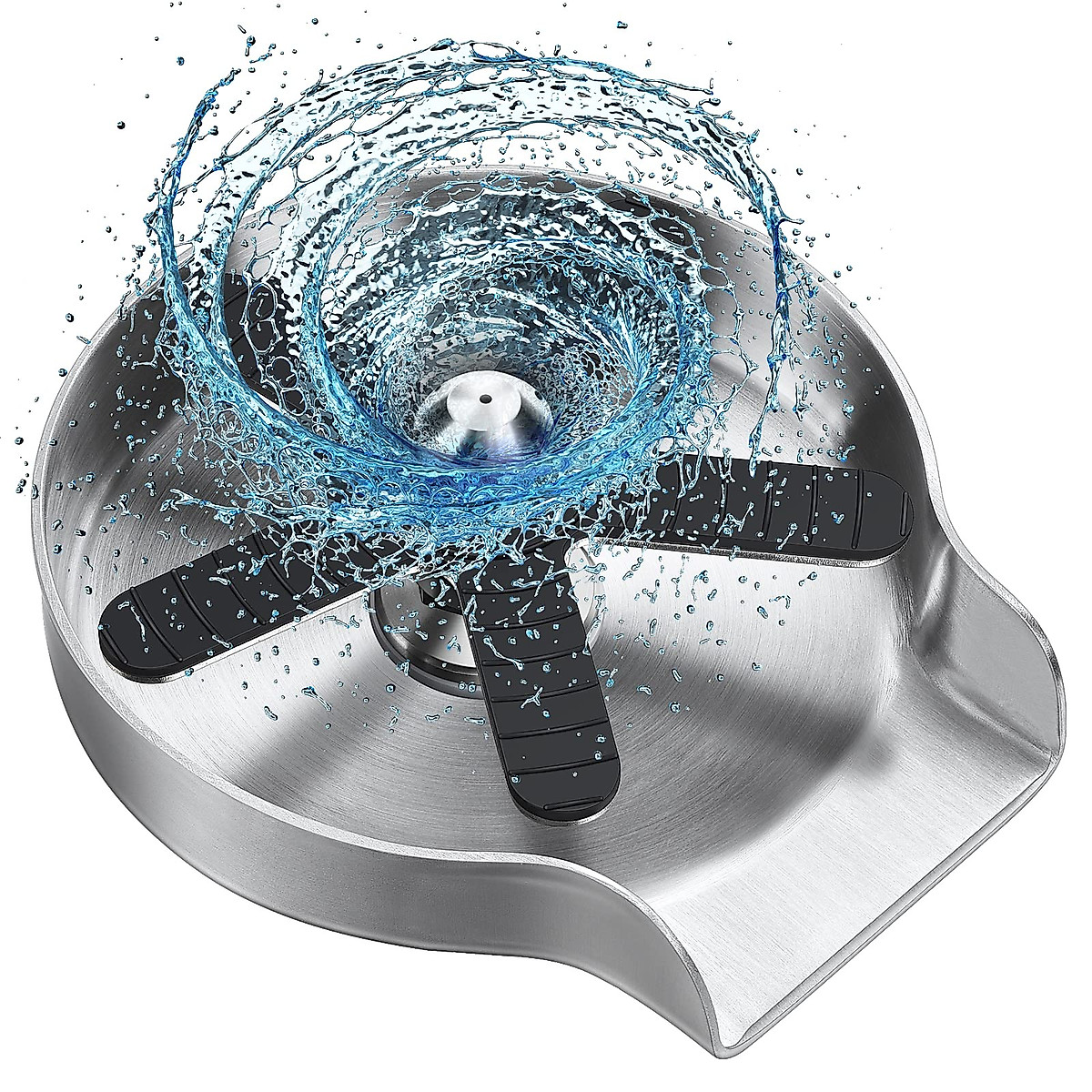 Glass Rinser, Ranol cup washer for sink with metal base, Stainless steel glass rinser for kitchen sink, Perfect for cleaning all glassware