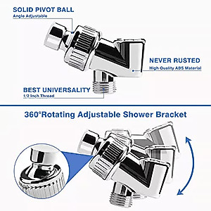 REHAVE Filtered Shower Head with Handheld, 59 inches Expandable Shower Hose Extra Long for Bathing Toilet Cleaning, Leakproof Flexible Shower Hose Extension for shower head, High Pressure Shower Head