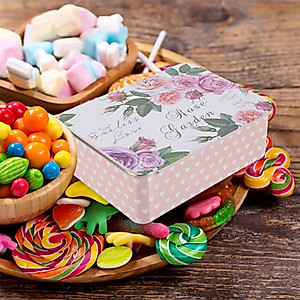 Gadpiparty Tinplate Rectangular Empty Tins Box: Small Floral Containers with Lid Small Metal Portable Storage Box - Home Organizer for Jewelry Storage Case Tinplate