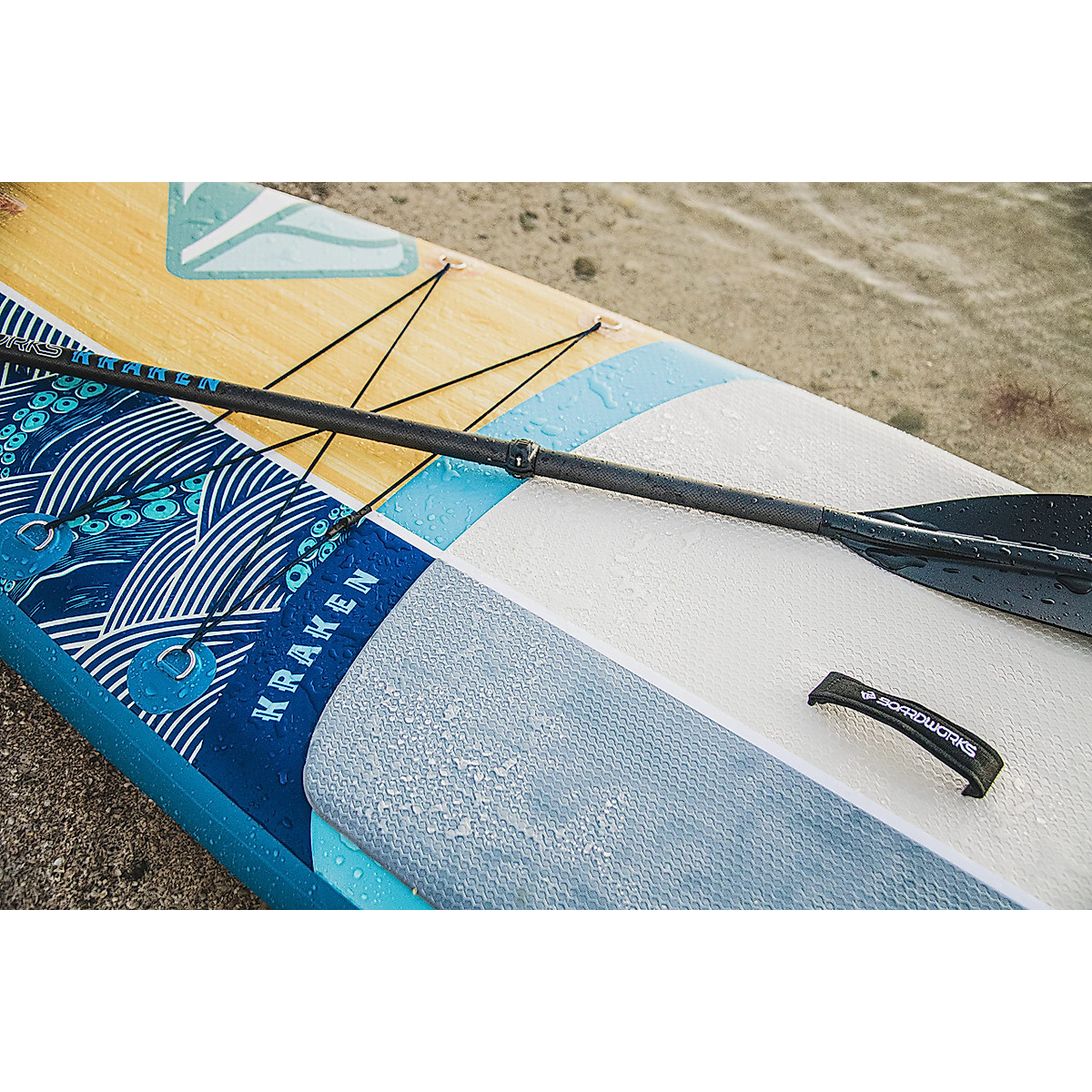 Boardworks SHUBU Kaken All-Water/Surf Inflatable Stand-Up Paddle Board (iSUP) | SUP Package Includes Pump, Three Piece Paddle and Roller Bag | 10’