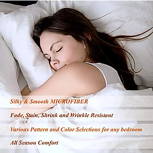 American Home Collection 6 Piece Print Bedding Sheets & Pillowcases Set Brushed Microfiber Wrinkle Free 14 Inches Deep Pocket Coral Patterned Sheets (Queen, Peach Floral)