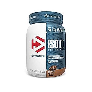 Dymatize ISO 100 Whey Protein Powder with 25g of Hydrolyzed, Fudge Brownie 1.6 Pound 25.6 Ounce