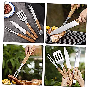 YARNOW 5 Sets Barbecue Knife and Fork Tools Backpack Set Grill Utensils Set Grill Utensil Kit Carving Knife for Meat Kitchen Roast Fork Knives for Slicing Meats Cutter BBQ Tools