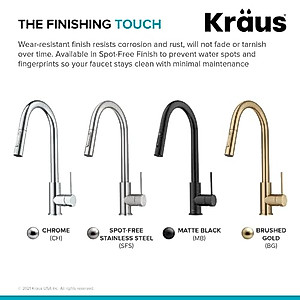 Kraus KPF-3104SFS Oletto Contemporary Pull-Down Single Handle Kitchen Faucet, 16.25 inch, Spot Free Stainless Steel
