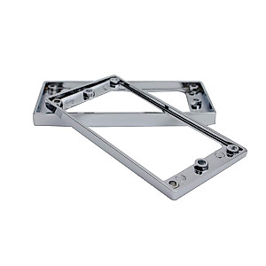 Guyker Flat Metal Humbucker Pickup Mounting Ring Set - Bridge Neck Pickups Cover Frame Replacement Part for Electric Guitar or Precision Bass(2PCS, Chrome)