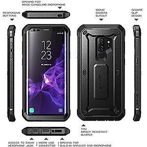 SUPCASE Unicorn Beetle Pro Series Case Designed for Samsung Galaxy S9+ Plus, with Built-In Screen Protector Full-body Rugged Holster Case for Galaxy S9+ Plus (2018 Release) (Black)