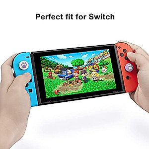 Cute Silicone Joycon Thumb Grip Caps for Nintendo Switch/OLED/Lite Console, Cute Cat Paw Shape Kawaii Silicone Joystick Cover Replacement Thumb Grip Covers for Joycon Switch Controller - Pink, 4PCS