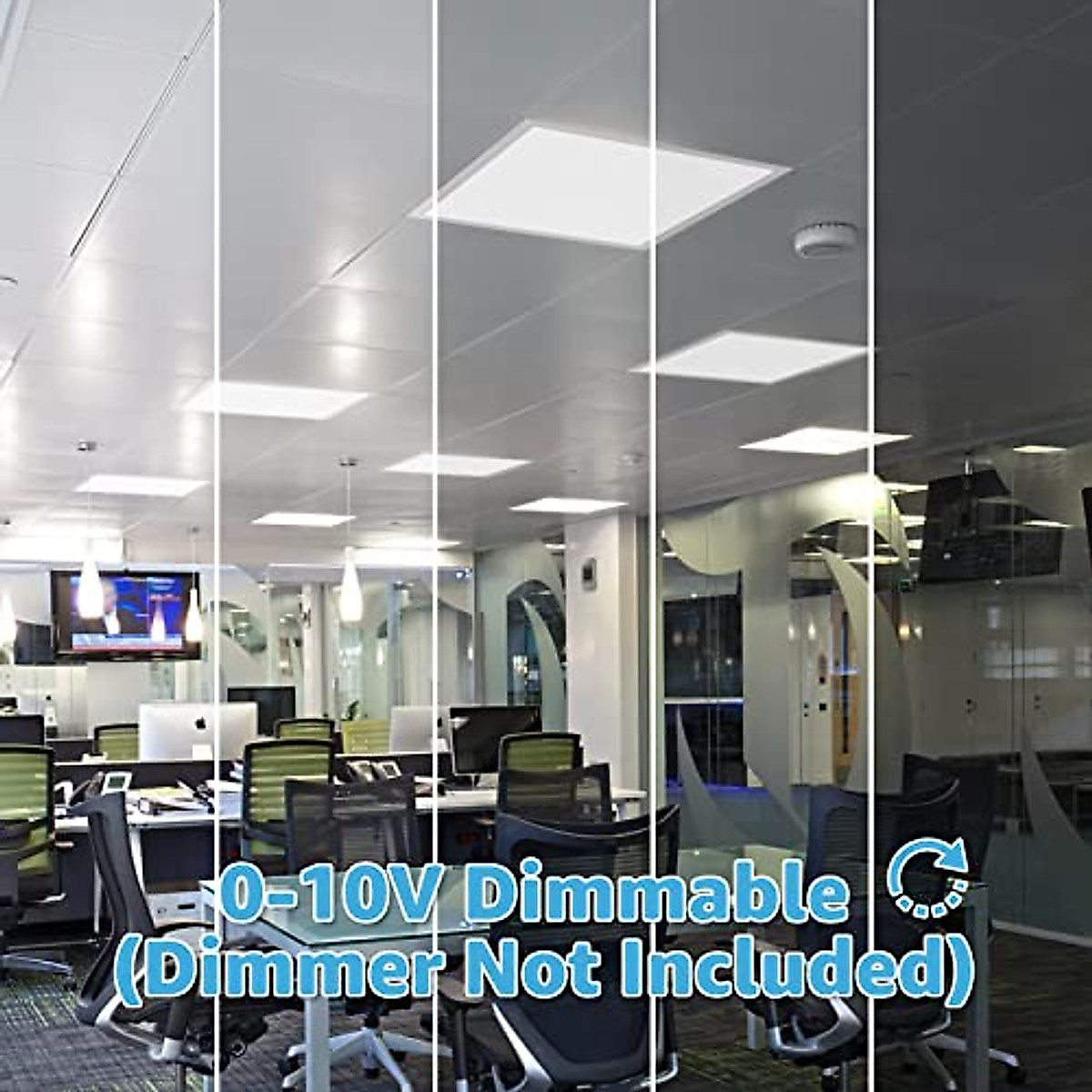 Art3d 2x2FT LED Flat Panel Light, Selectable CCT 3000/4000/5000K, 0-10V Dim 5500LM Flush Mount Ceiling Light, UL&ETL Listed, 1 Pack