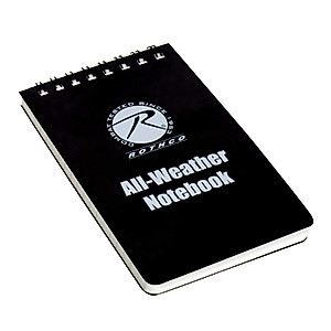 Rothco All-Weather Waterproof Notebook (3" x 5", Black)