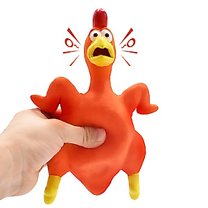 Rubber Chicken Dog Toy Squeak, 3 Pack Latex Screaming Chicken Dog Toys That Makes Noise, Funny Squeaky Interactive Puppy Dog Toys for Boredom, Dog Fetch Toy with Squeakers for Small Medium Large Breed