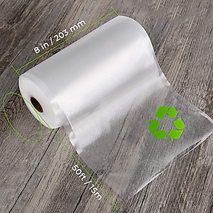 [Super Heavy Duty]Vacuum Sealer Bags for Food，8inx50 Rolls 2 Pack,XinBaoLong Food Saver Bags Rolls,Commercial Grade, Heavy Duty, BPA Free,Great for Vac Storage.Total 100 Feet!!!