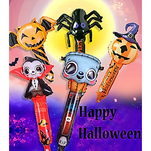 Halloween Inflatables Treats Toys 10pcs For Kids Party Favors Hand Hold Balloon Nightmare Before Christmas Toys Skeleton Spider Pumpkin Vampire Zombie Ghost Bat Outdoor Games Party Supplies