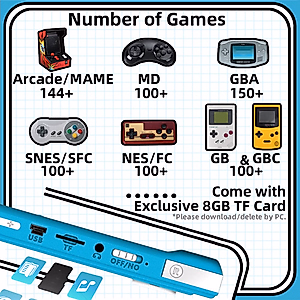 Handheld Game Console 3.5inch Mini Retro Gaming Player 700 Classic Games Rechargeable Game Consoles Box for Kids Boys Children (Turquoise)