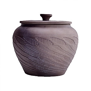 ZHOUXIAO Chinese Tradition Ceramic Tea Canister with Lid,Antique Embossed Texture Porcelain Sealed Tea Storage Jars Tea Tins Can for Kitchen Tea Coffee Condiment Bean for Kit A