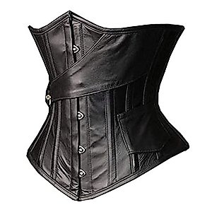 SHAPERX Womens Steampunk Gothic Steel Boned Underbust Waist Training Corsets,SZ1866-Black-S