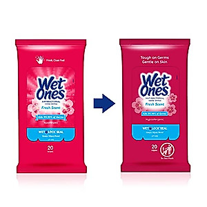 Wet Ones Antibacterial Hand Wipes Case, Fresh Scent | 20 ct. Travel Size (10 pack)