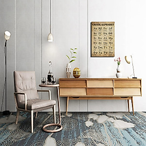 Greek Alphabet Wall Art Canvas Prints Retro Posters for Classroom Learning Painting Modern Ancient Letters Decor for Bedroom Unframed Size 12x18inch(30x45cm)