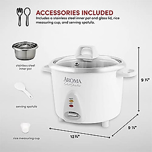 Aroma Housewares Select Stainless Rice Cooker & Warmer with Uncoated Inner Pot, 14-Cup(cooked) / 3Qt, ARC-757SG