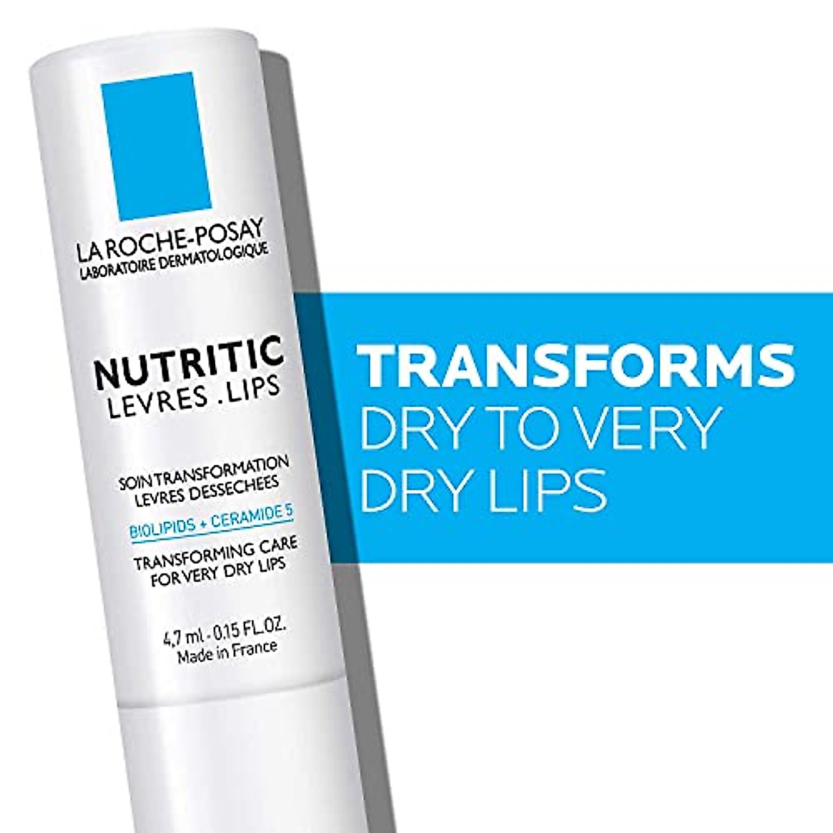 La Roche-Posay Nutritic Lip Balm for Very Dry Lips, Soothes and Repairs Chapped Lips with Shea Butter and Ceramides, 0.15 Fl Oz (Pack of 1)