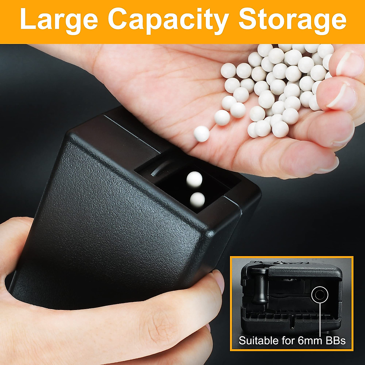 ACTIONUNION Airsoft Tactical Speed Loader for Hand Crank Magazine Quick Loader 1000 Rounds (Black)