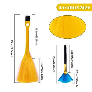 Computer Brush Set Keyboard Dusting Brush 2 Pieces Double Ended Duster Brush and 4 Pieces Fan Brushes Keyboard Cleaning Tool for Computer, Keyboard, Display Screen, Electronic Devices