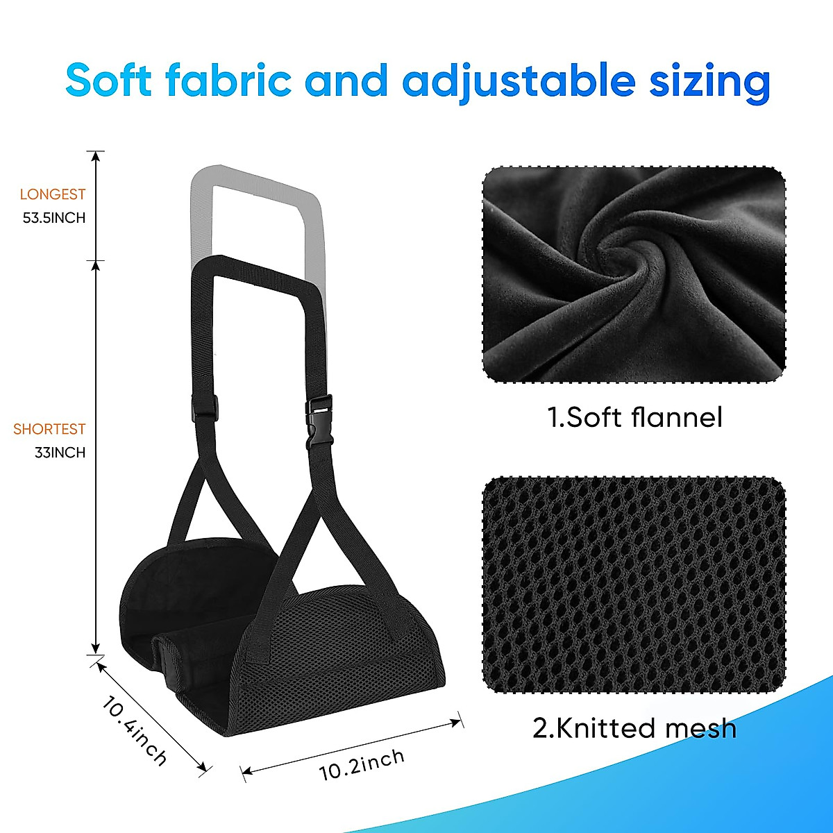 Airplane Foot Rest for Long Flight, Ergonomic Plane Foot Hammock, Foot Hammock for Airplane Travel Accessories, Travel Foot Rest, Comfy Foot Hanger Airplane to Relax Your Feet