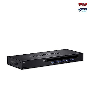 TRENDnet 8-Port USB/PS2 Rack Mount KVM Switch, TK-803R, VGA & USB Connection, Supports USB & PS/2 Connections, Device Monitoring, Auto Scan, Audible Feedback, Control up to 8 Computers/Servers