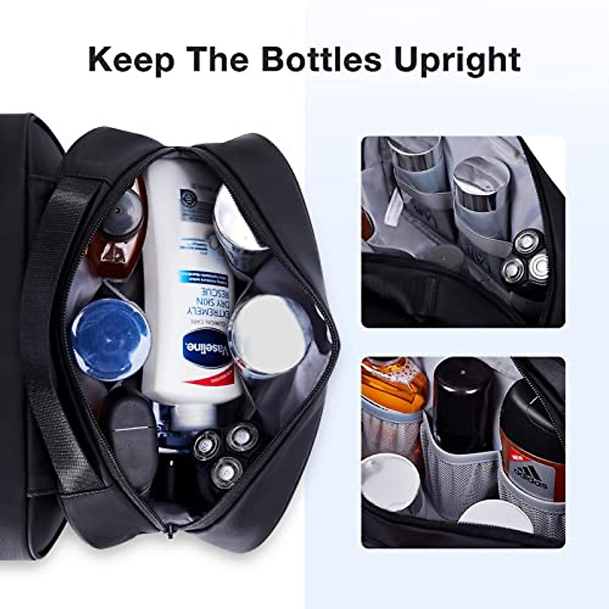 BAGSMART Toiletry Bag for Men, Hanging Travel Toiletry Organizer Large Dopp Kit for Men, Water Resistant Travel Bag Shaving Bag for Toiletries Accessories, Door Room Essentials, Black