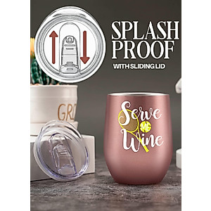 Onebttl Tennis Gifts for Women, Lovers, Senior Night 2024, Birthday Christmas Gifts for Coach, Players - 12oz Stainless Steel Tumbler