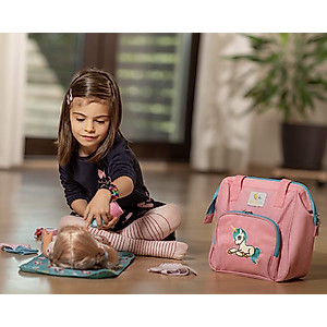 HappyVk- Baby Doll Diaper Bag with Doll Changing Pad and Doll Accessories Set - Handbag for Girls - Unicorn Embroidery