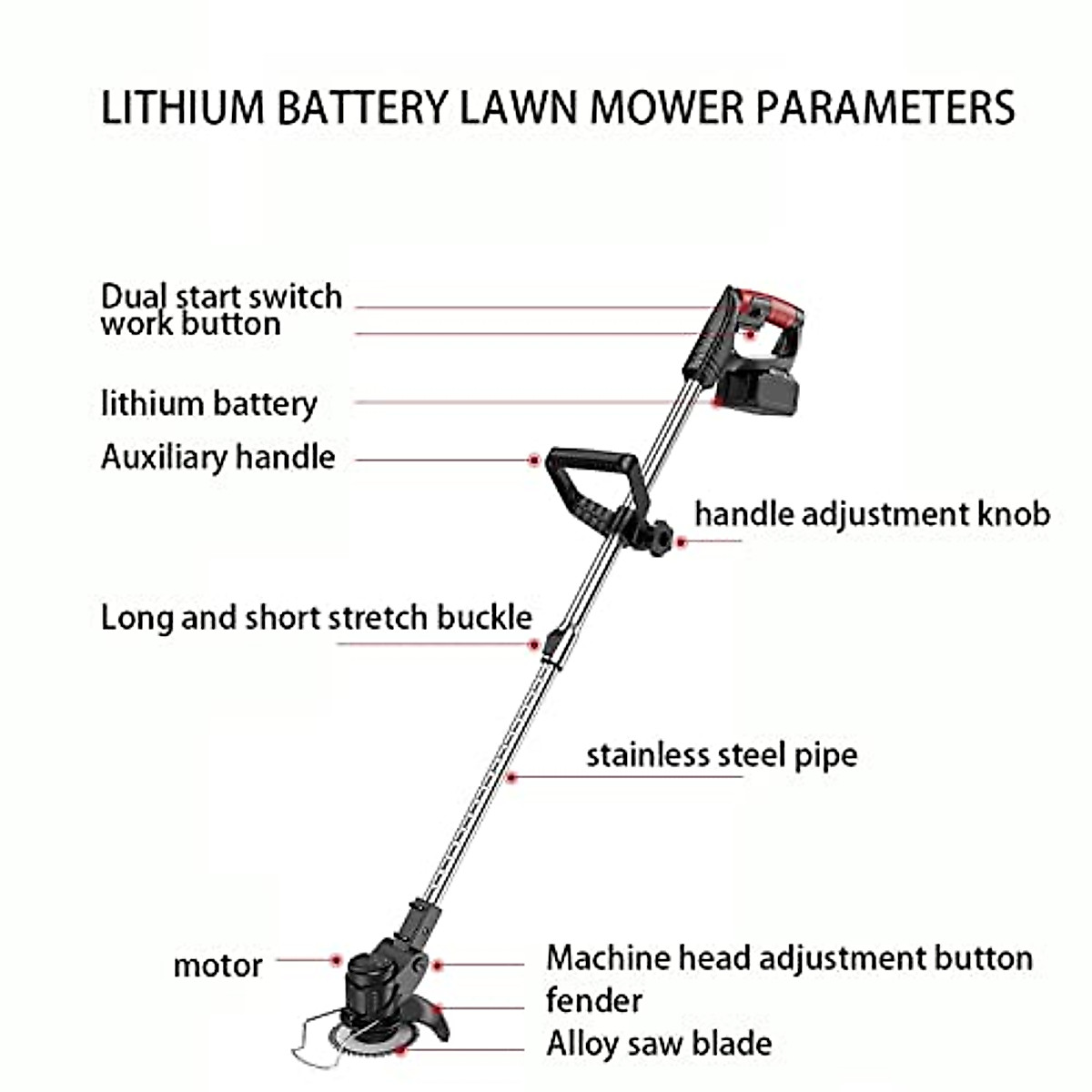 Cordless Lawn Edger Battery Powered, 21V Electric Lawn Edger Edger Lawn Tool for Home Garden, Lawn, Yard, Bush Trimming & Pruning