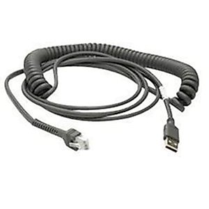 Zebra Technologies CBA-U32-C09ZAR Cable, USB, Shielded Series a Connector, Coiled, 9" Length
